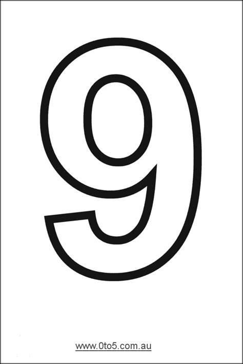 Printable Number 9 Outline