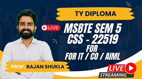 Msbte Sem 5 Css 22519 For For It Co Aiml Ty Diploma Youtube