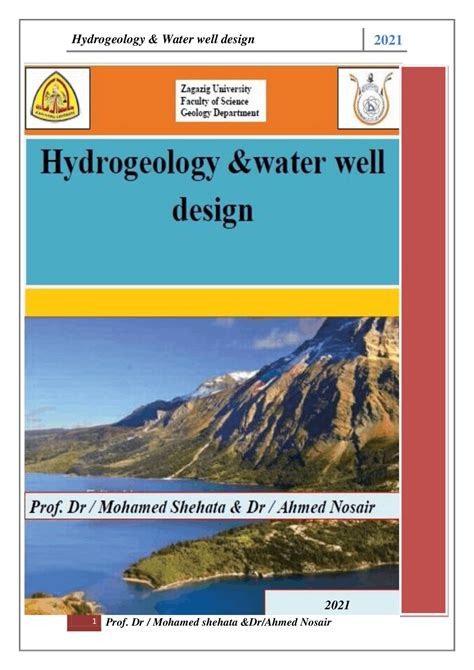Groundwater Hydrology And Water Well Design Lecture Notes