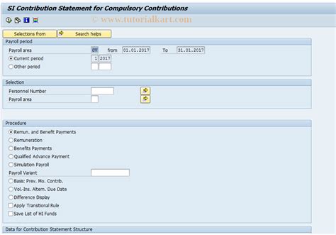 PC M CSVB SAP Tcode Contribution Statement