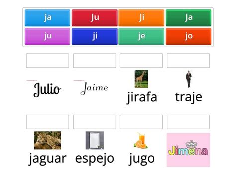 Practicamos la sílaba Une las silabas que encuentras en el audio ja je ji jo ju Associação