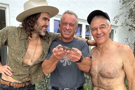 RFK Jr Shares Bizarre Pic With Lizard Russell Brand And Shirtless Dr Oz