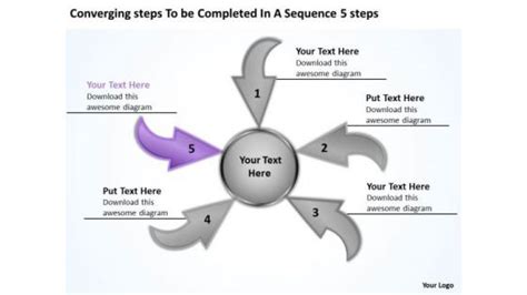 Steps To Be Completed In A Sequence 5 Circular Flow Chart Powerpoint Slides
