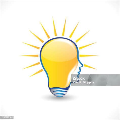 Ide Bola Lampu Menghadapi Ikon Kepala Orang Ilustrasi Stok Unduh
