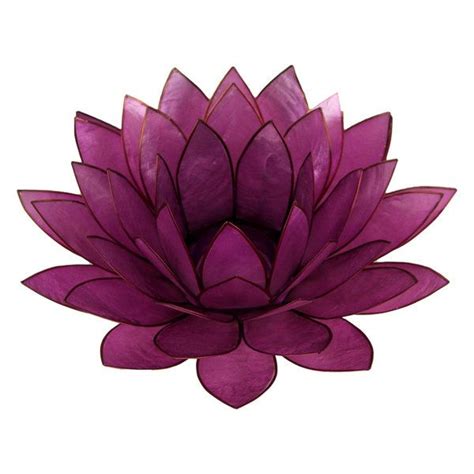Dark Pink Capiz Shell Lotus Flower Tealight Candle Holder