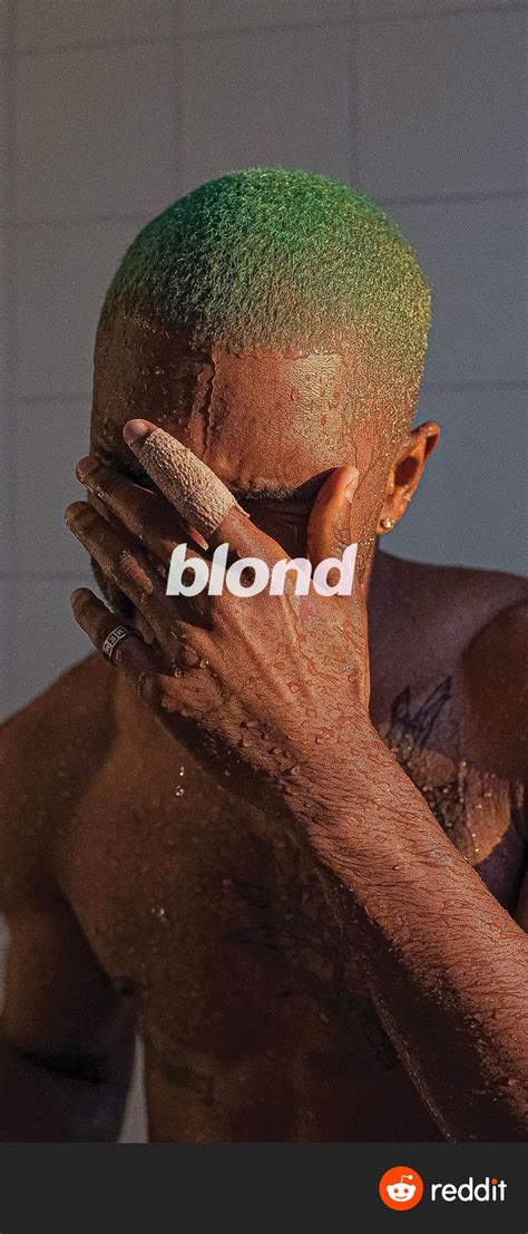 A Man With Green Hair Covering His Face And The Word Blond Written In