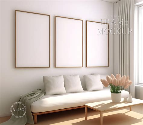3 Frame Mockuo Home Interior Frame Mockup Set Of 3 Living Room