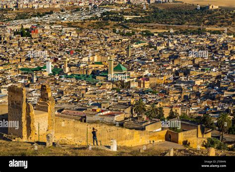 Landscape Panoramic View Old City Wall Souk Medina Of Fez Fes El