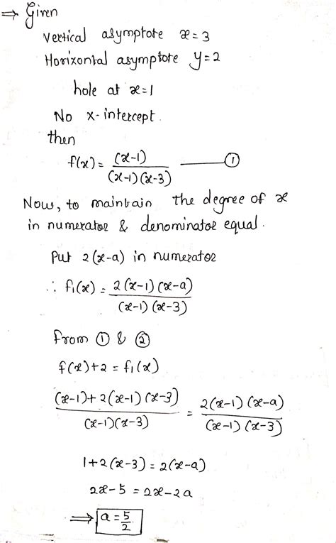 answered write an equation for a rational function whose graph has all