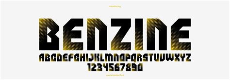 Halftone Dotted Futuristic Cyberpunk Font Vector Image