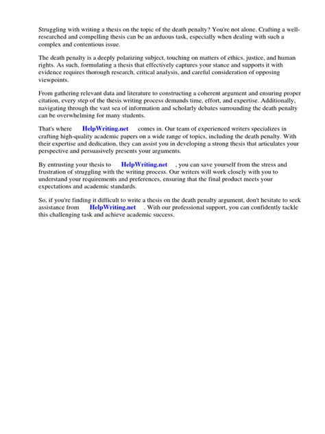 Thesis For Death Penalty Argument Pdf Capital Punishment Crimes