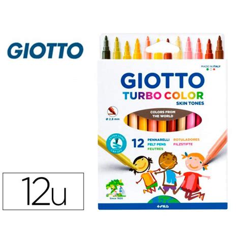 Giotto Marcador Turbo Color Skin Tones Laváveis Ponta Bloqueada 12 Un