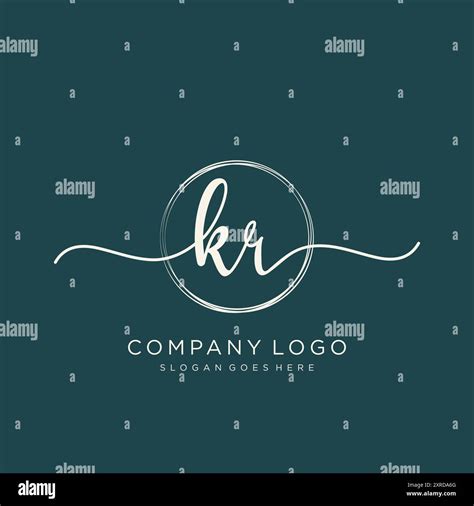 Kr Initial Handwriting Logo Design Stock Vector Image And Art Alamy