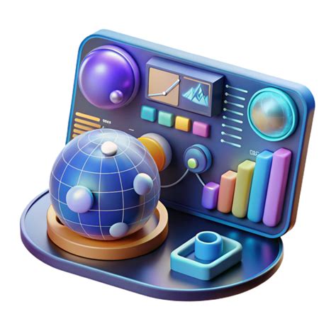 Vibrant Classic Futuristic Interface Displaying Data Visualization