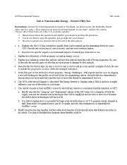 Unit FRQ Test Docx AP Environmental Science Mr Leslie Unit Nonrenewable Energy Period