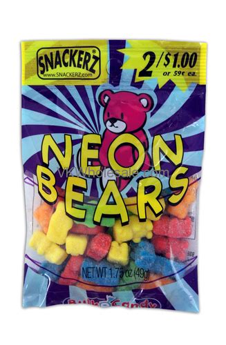 Snackerz Sour Neon Bears 1 75oz 2 For 1 Candy Wholesale Vk Wholesale