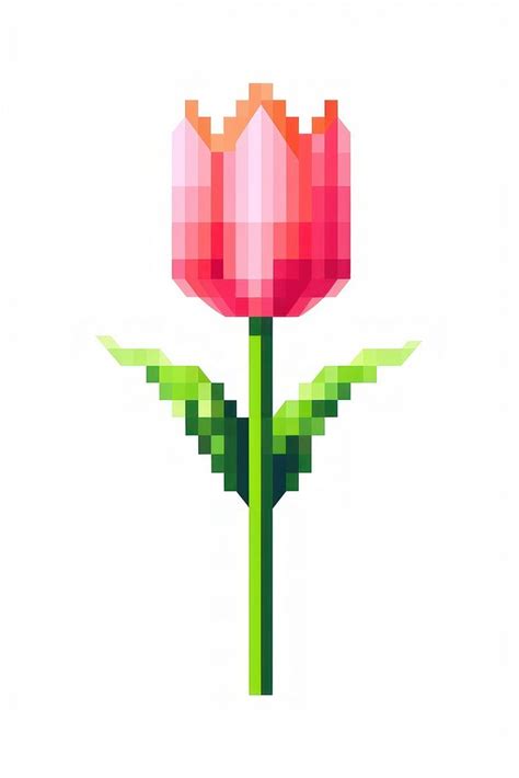 Tulip Pixel Blossom Flower Plant Free Photo Illustration Rawpixel
