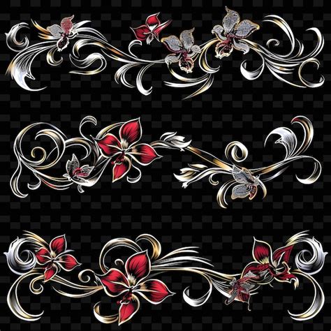 Png Orquídeas Elegantes Florescem Desenho De Bordas Com Tendas