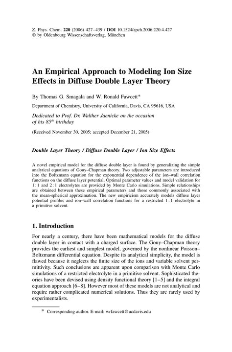 pdf an empirical approach to modeling ion size effects in diffuse