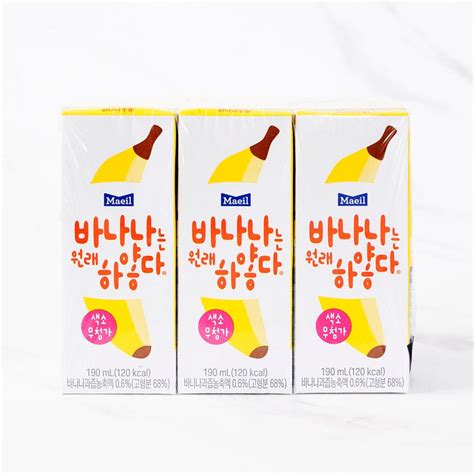매일 바나나는 원래 하얗다 바나나우유 190ml6 배민스토어