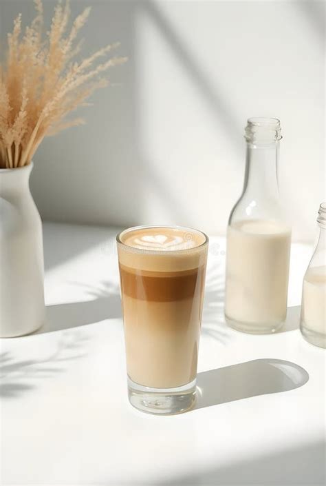 A Beautiful Display Of Latte Artistry Showcasing The Delicate Layers