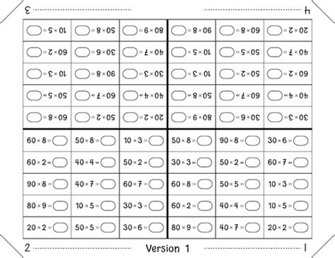Multiplying Numbers By Multiples Of 10 Game Teaching Resources