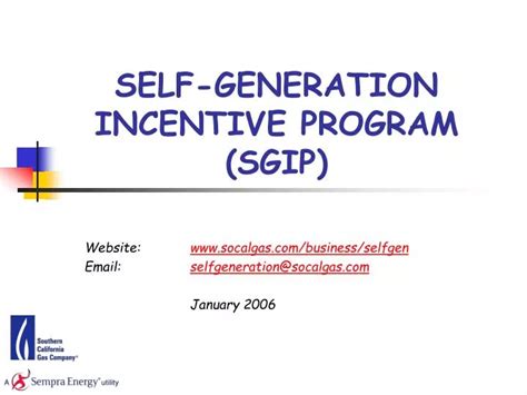 PPT SELF GENERATION INCENTIVE PROGRAM SGIP PowerPoint Presentation