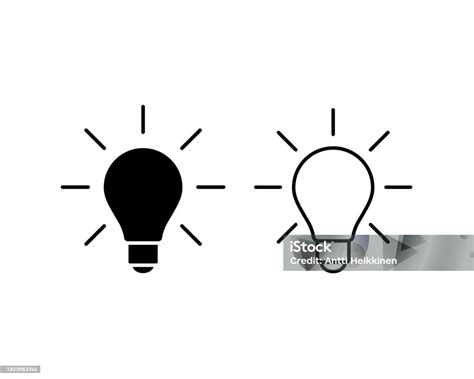 Icône Dampoule Symbole De Lampe Incandescente Signe Didée Et