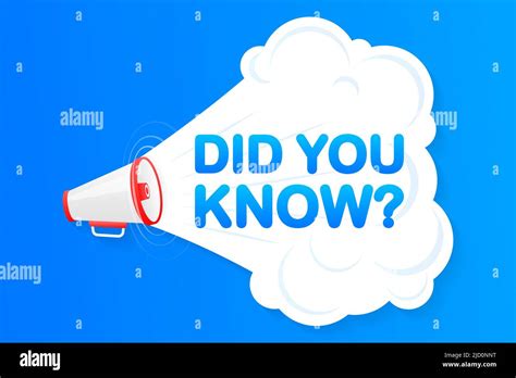 Megaphone Blue Banner With Did You Know Sign Vector Illustration Stock