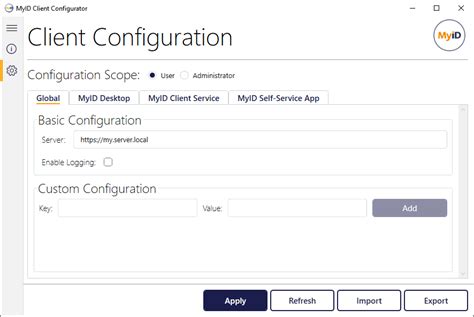 MyID Client Configurator