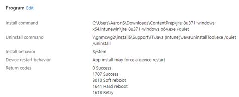 how to uninstall command java in intune microsoft qanda