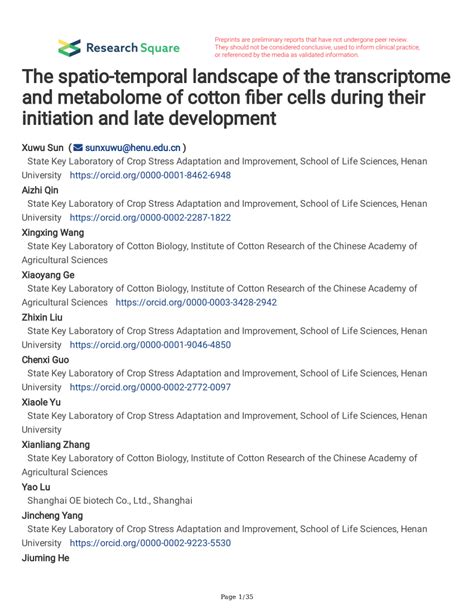 Pdf The Spatio Temporal Landscape Of The Transcriptome And Metabolome