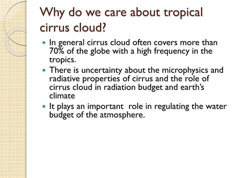 Ppt Cirrus Cloud Evolution And Radiative Characteristics Powerpoint