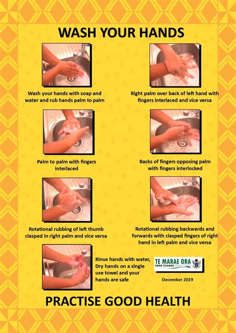 Hand Washing Poster Te Marae Ora Cook Islands Ministry Of Health