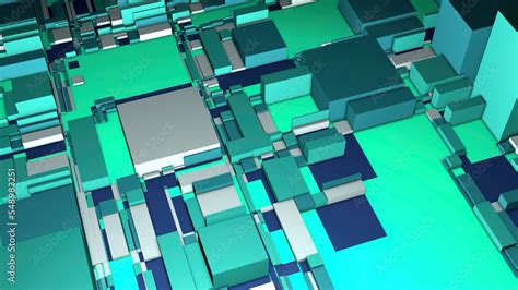 Background Of Abstract Cubic Shapes Motion Technological Background