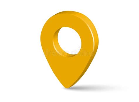3d Yellow Location Pin Icon Realistic Map Marker For Navigation Travel Business Gps