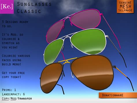 Second Life Marketplace Ke Sunglasses Classic Mesh
