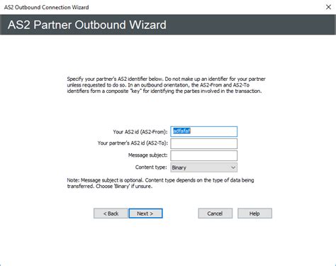Configuring AS2 Outbound Partners Using The Wizard
