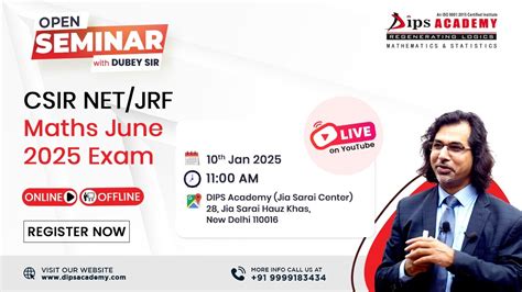 Open Seminar Strategy For Csir Netjrf June 2025 By Dubey Sir Dips Academy Youtube