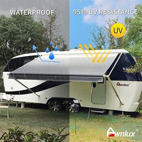 Awnlux Black Manual Modular Retractable Rv Awning Full Set Assemblies