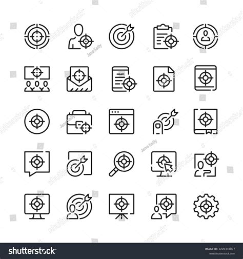 Target Line Icons Outline Symbols Vector Stock Vector Royalty Free 2220331097 Shutterstock