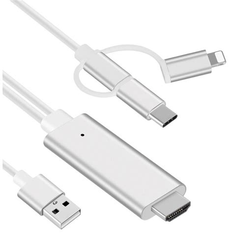 【cod】 3 In 1 Hdmi Cable Usb C Type Cmicro Usbiphone To Hdmi Adapter