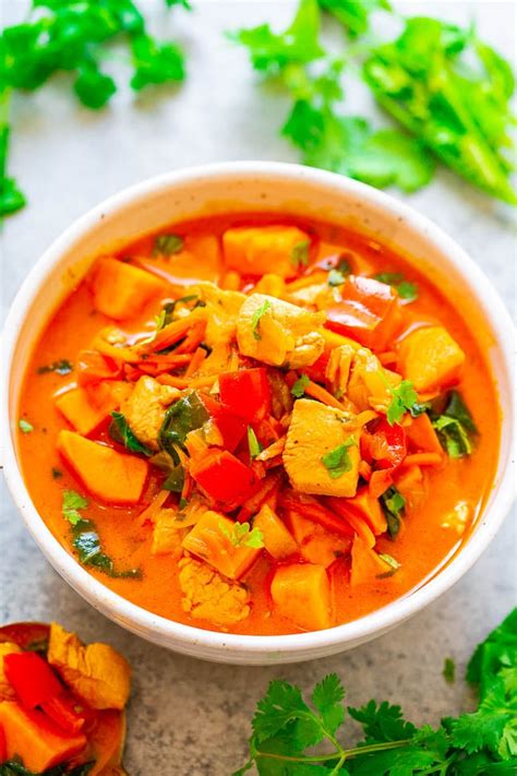 Thai Chicken Curry Soup Recipe Averie Cooks