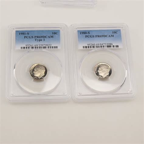 5 Roosevelt Pcgs Graded Dimes Property Room