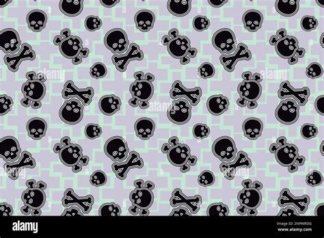 Skull And Bones Design Pattern Pirate And Poison Symbol Stock Vector