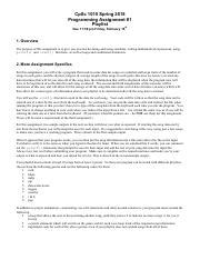 PA1 Pdf CpSc 1010 Spring 2018 Programming Assignment 1 Playlist Due