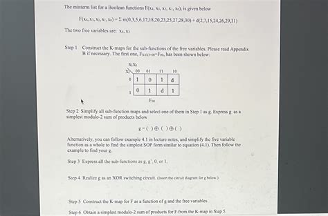 [solved] the minterm list for a boolean functions f x4 x3 x2 x1 xo