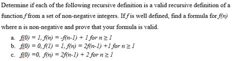 Solveddetermine If Each Ofthe Following Recursive Definition Is Valid