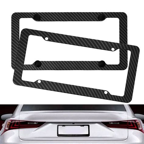 Aliexpress Buy 2Pcs Set Carbon Fiber License Plate Frame Slim