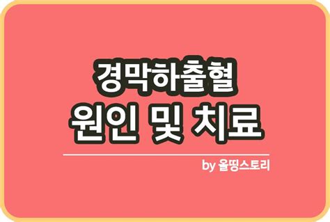 경막하출혈 증상 원인 경막하출혈치료방법